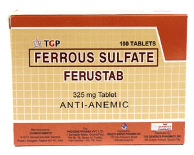 FERUSTAB ferrous sulfate 325mg (film coated tablet 100's) | Lazada PH