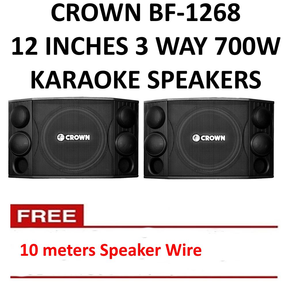 Crown BF-1268 12" 3 Way 700W Karaoke Speaker System (1 pair) | Lazada PH