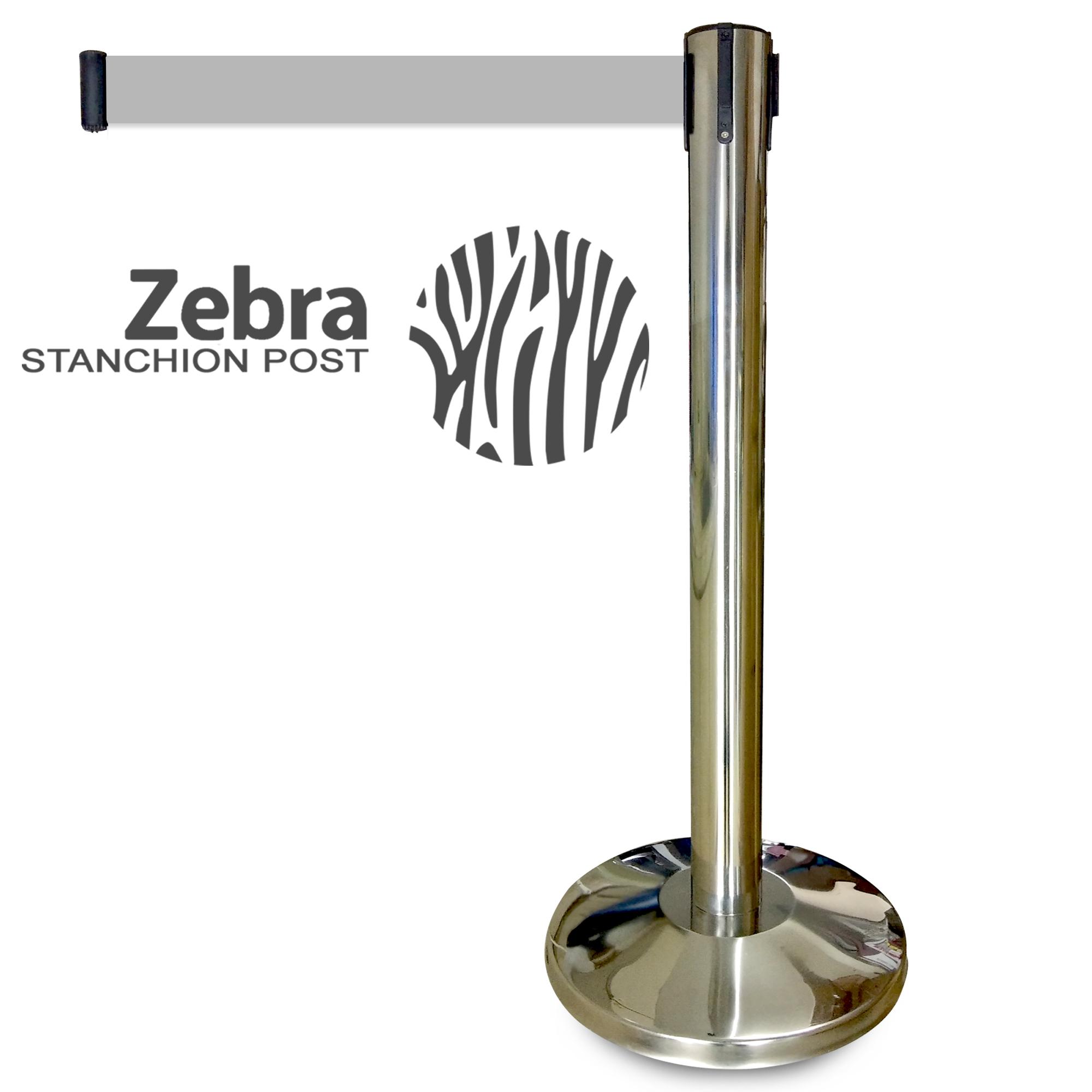 ZEBRA Stanchion Post, Belt Stand, Barrier Pole, Crowd Control Barrier ...