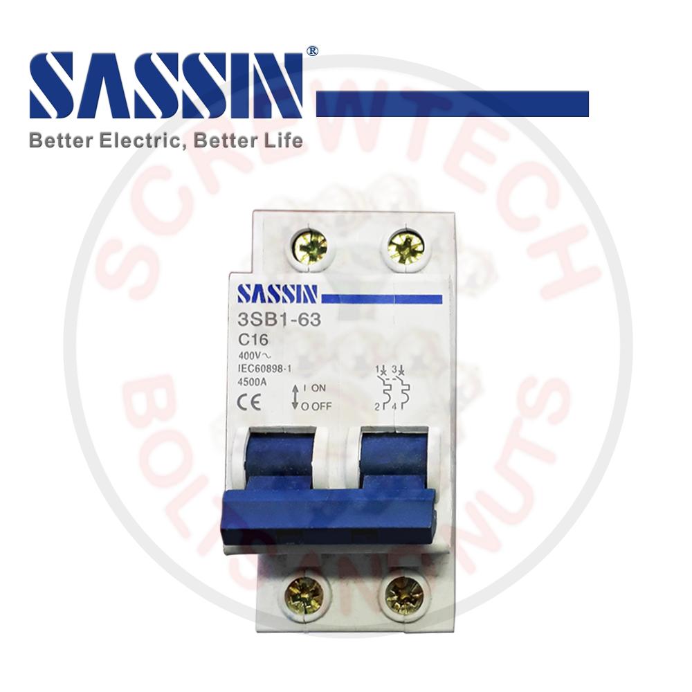 Sassin 3SB1-63 2P Mini Circuit Breaker 16A 4.5K | Lazada PH