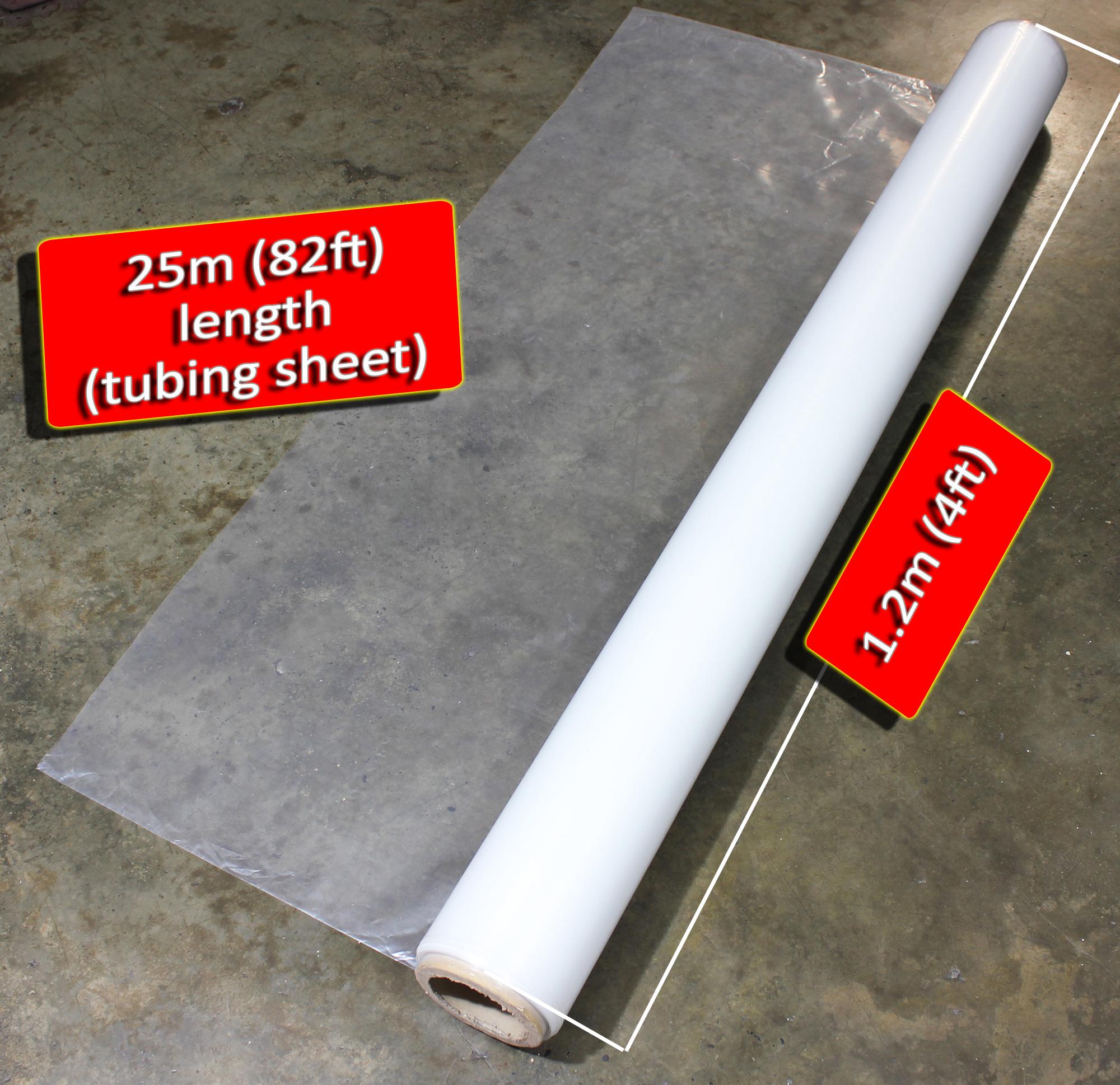 PE Sheet Polyethylene Tube 4ft tube, split cut 8ft x 25m x 50microns ...