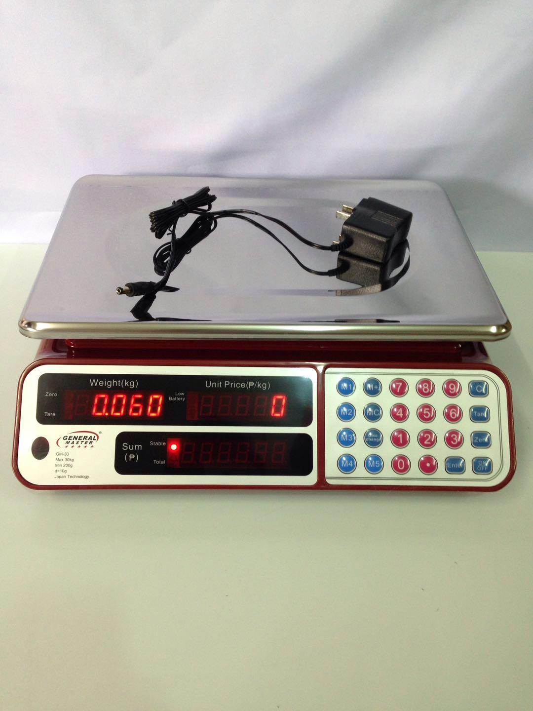 General Master Digital Scale Price Computing 30kg Size 40CM X 38CM X 14 ...