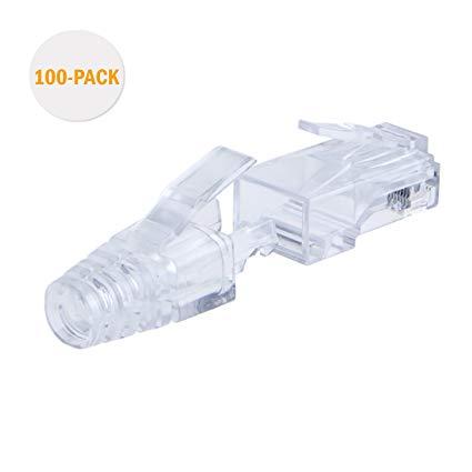 100pcs White transparent rj45 Plug boot caps Ethernet Network Cable ...