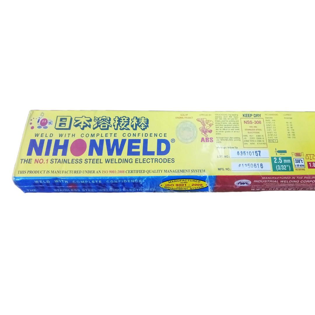 1KG Nihonweld NSS-308 Welding Electrodes, Rods, 1/8, 1 box | Lazada PH