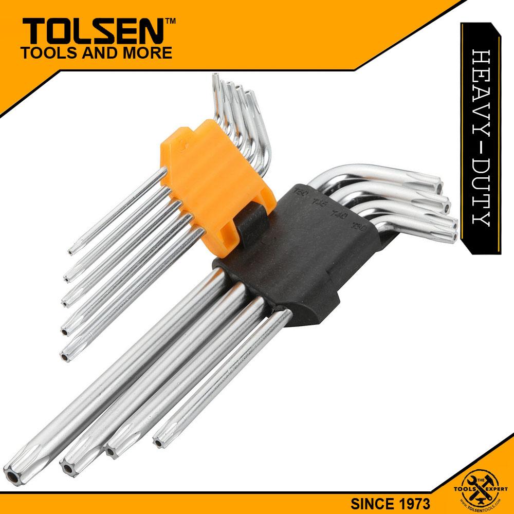 Tolsen 9PCS Torx Long Arm Allen Hex Key Set (T10/T15/T20/T25/T27/T30 ...
