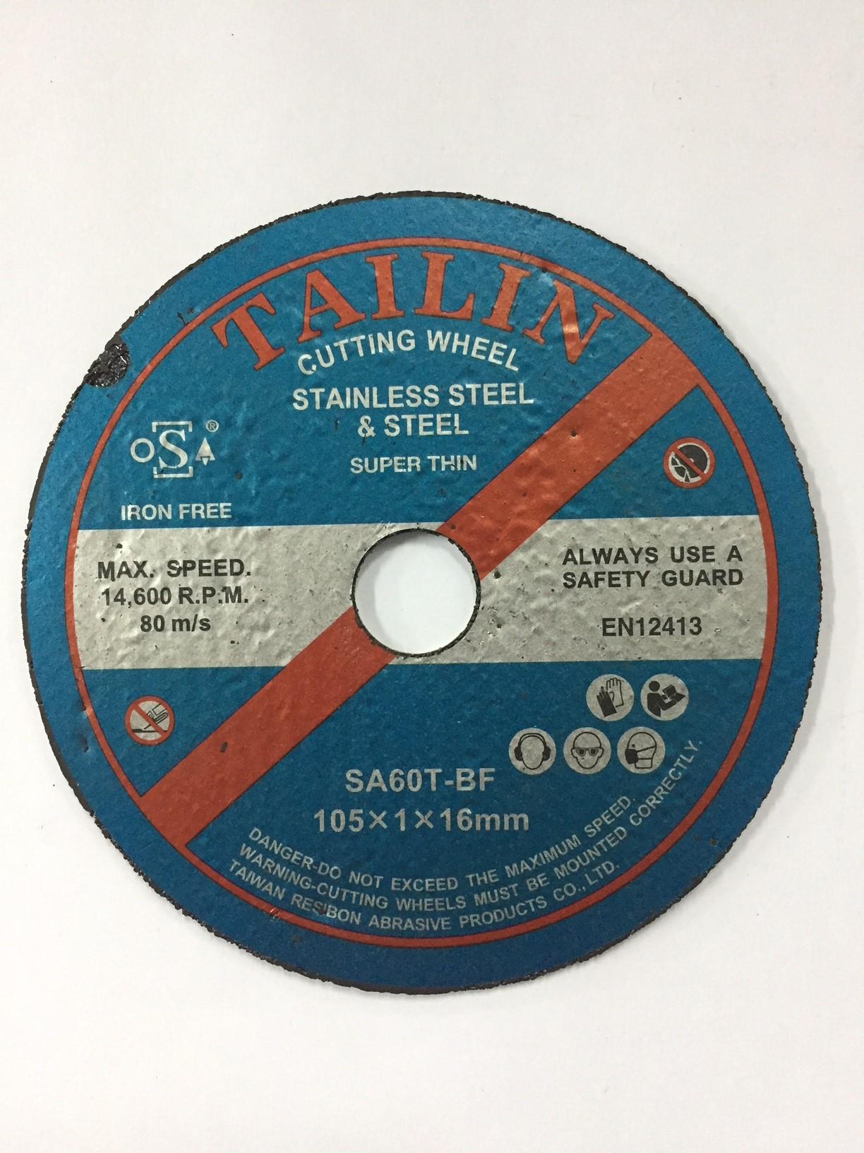 TAILIN Cutting Wheels for Stainless Steel & Steel (105x1x16mm) SA60T-BF ...