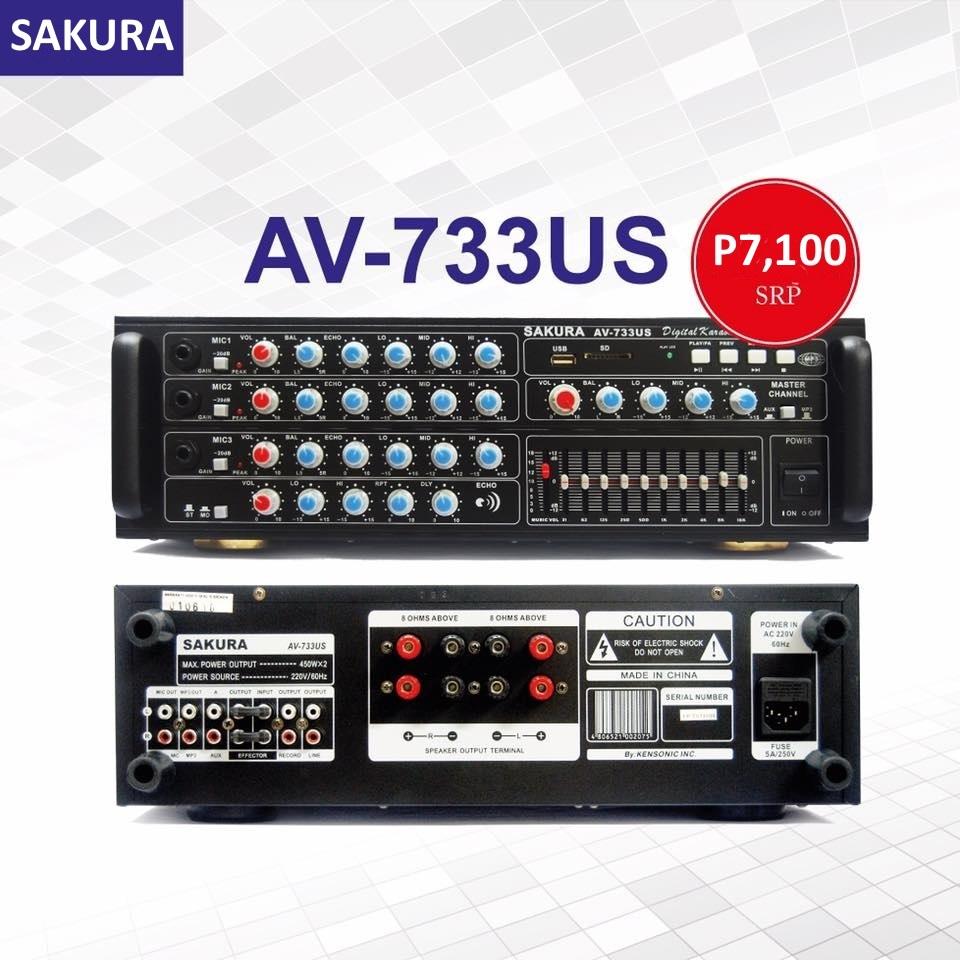 Sakura AV-733US 450W X 2 Karaoke Mixing Amplifier with USB and SD Port ...