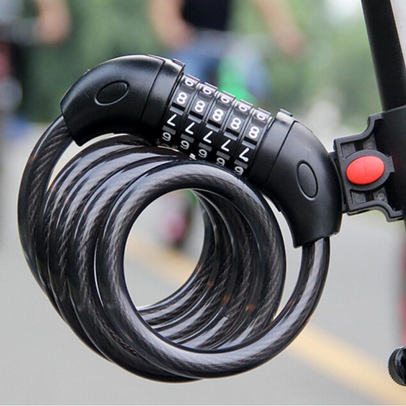 Bike Lock 5 Digit Code Combination Bicycle Security Lock 1200 Mm X 12 Bike Lock 5 Digit Code Combination Bicycle Security Lock 1200 Mm X 12