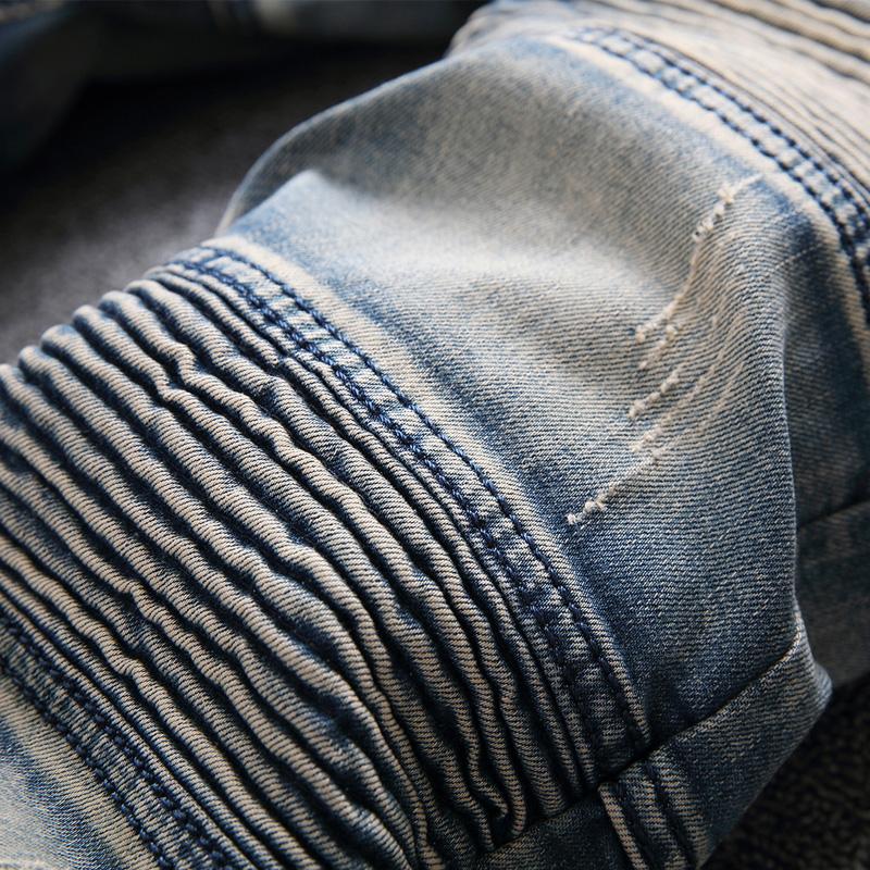 High Street Biker JEANS Big Talker Locomotive Elasticity Wrinkle Slim ...