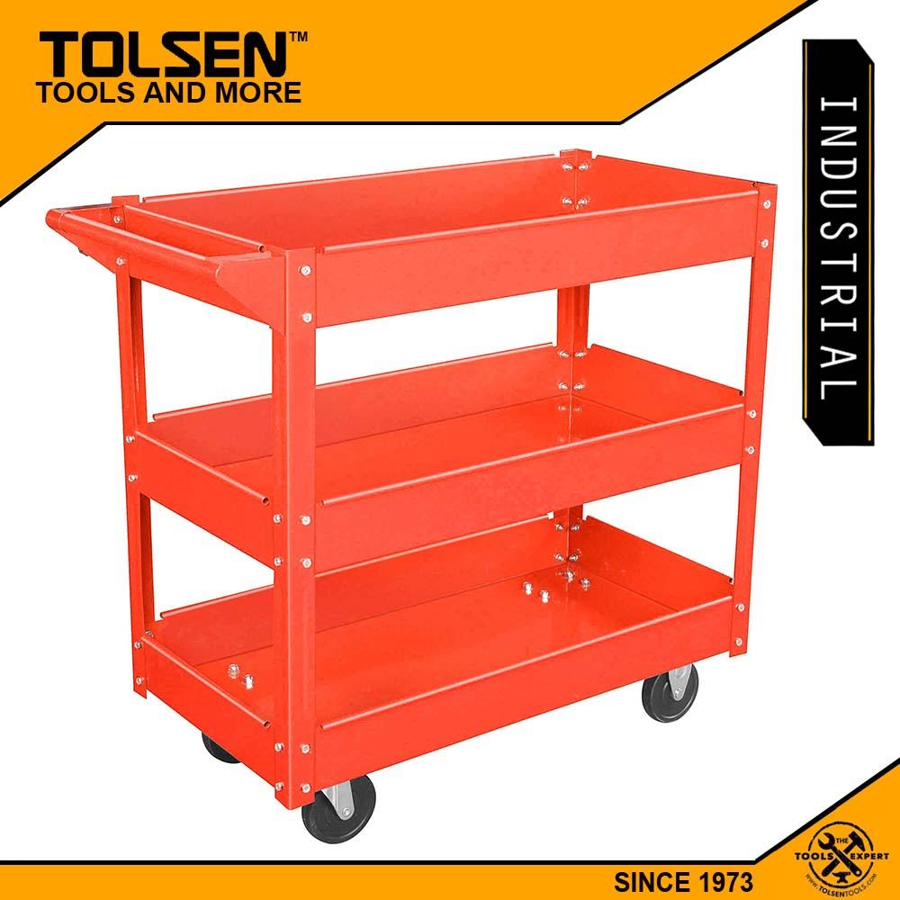 Tolsen All Steel Three Shelf Service Tool Cart (840x410x780mm) 80221 ...