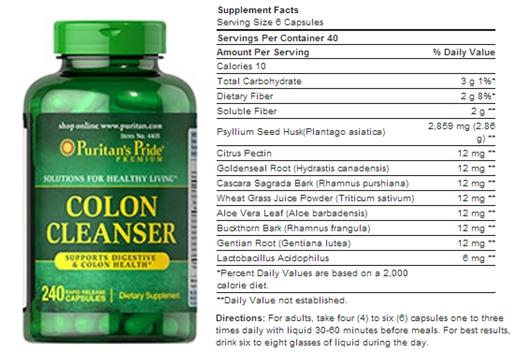 Puritan's Pride Colon Cleanser 240 capsules | Lazada PH