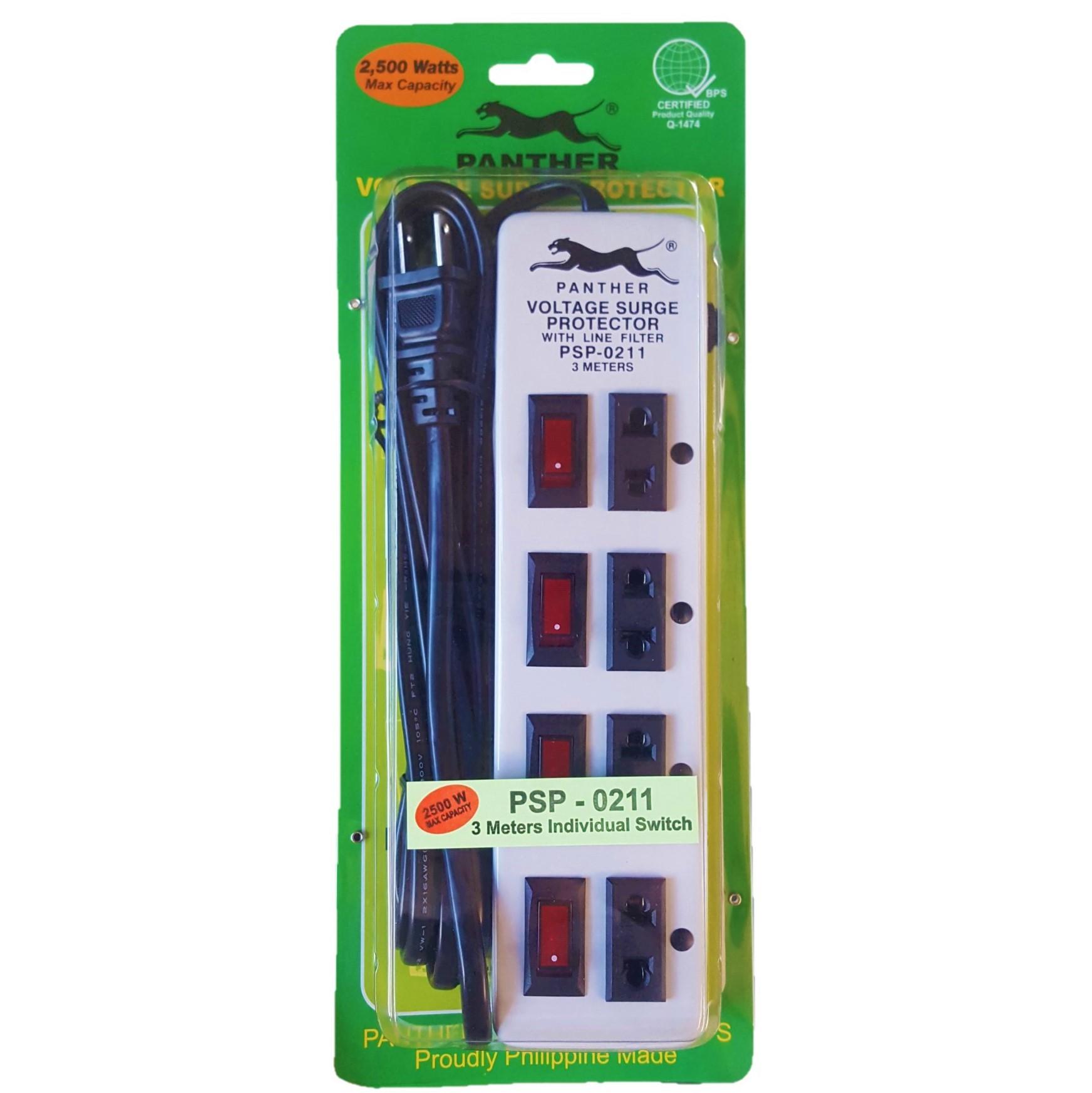 Panther Voltage Surge Protector with Line Filter 4 Outlet with ...