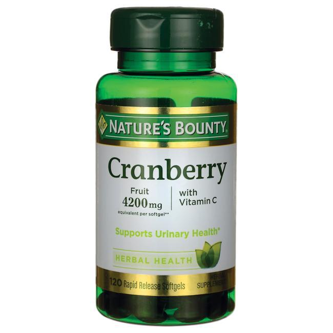 Natures Bounty Cranberry with Vitamin C 4200 mg (120 Rapid Release ...