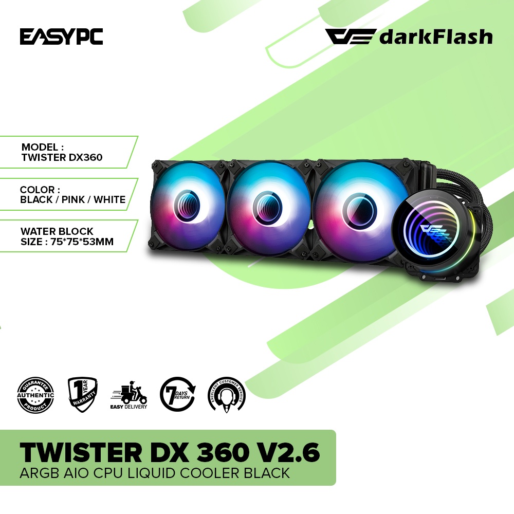 EasyPC | DarkFlash Twister DX 240 V2 or V2.6 / DX 360 V2.6 ARGB Black ...