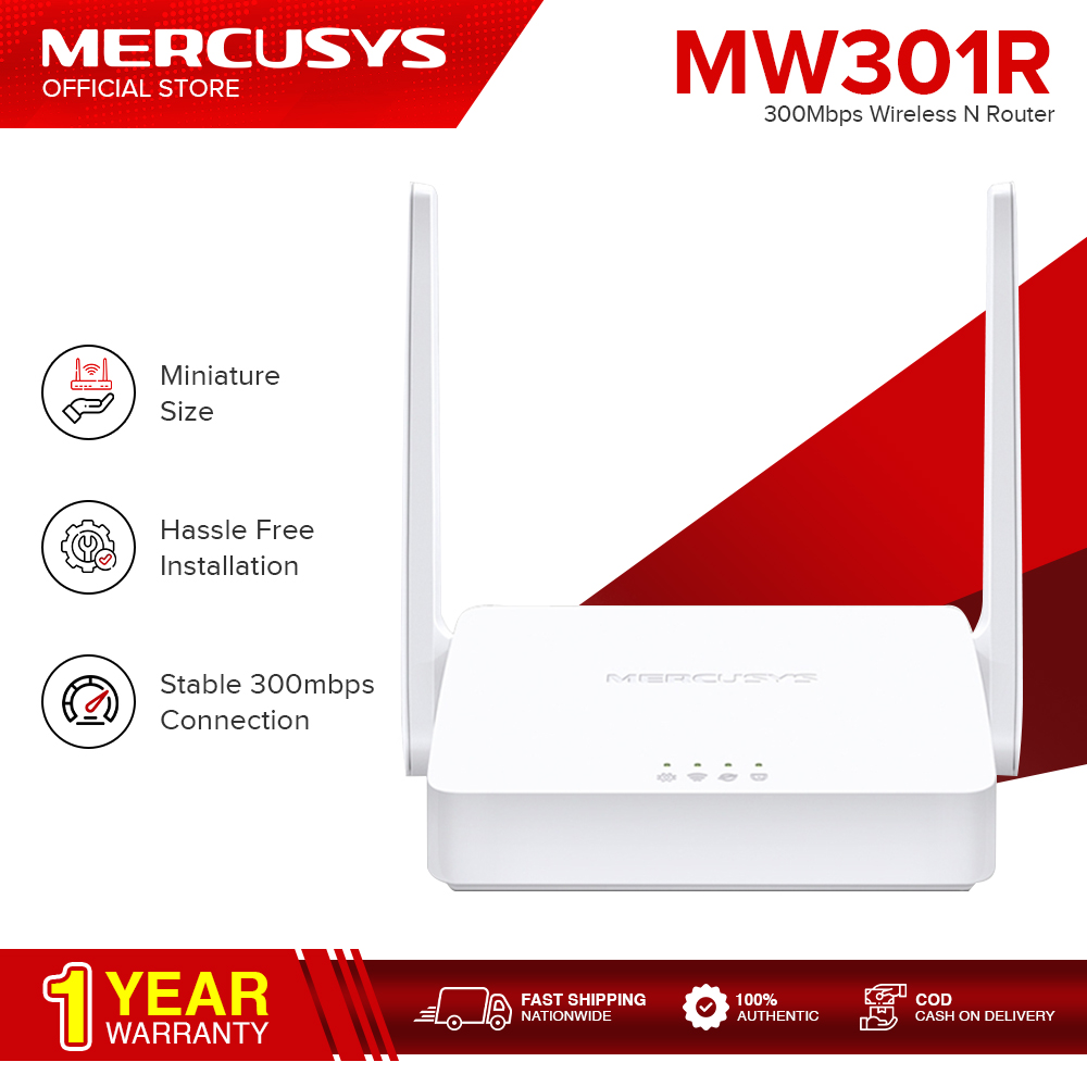 Mercusys MW301R 2.4GHz 300Mbps Wireless N Router | WiFi Router ...