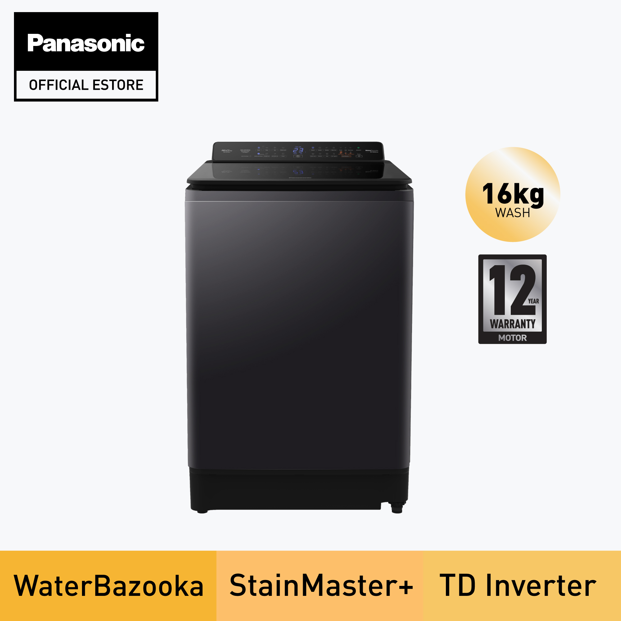 Panasonic NA-FD16V1BRM 16.0 Kg Fully Automatic Top Load Inverter ...