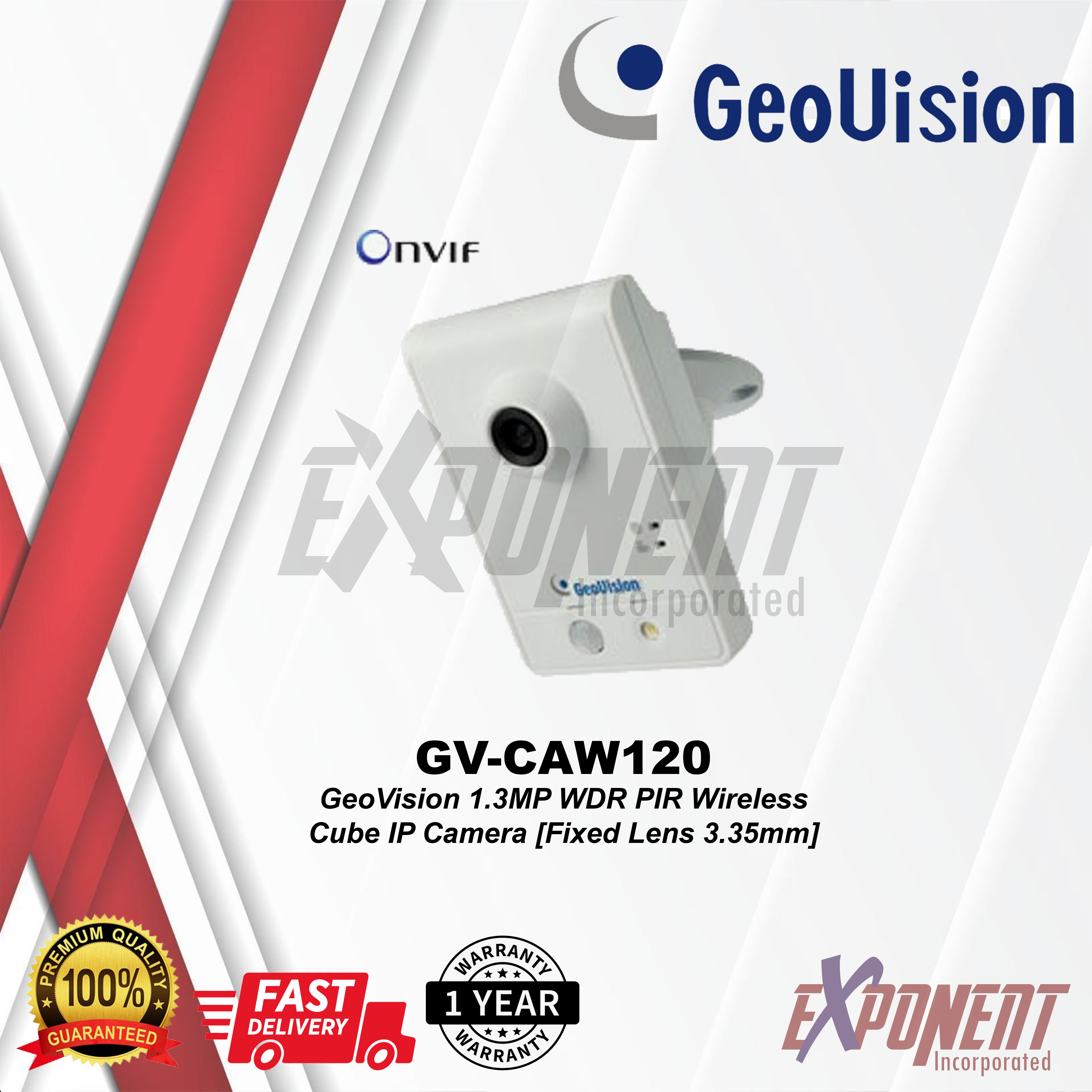 GV-CAW120 - GeoVision 1.3MP WDR PIR Wireless Cube IP Camera [Fixed Lens ...