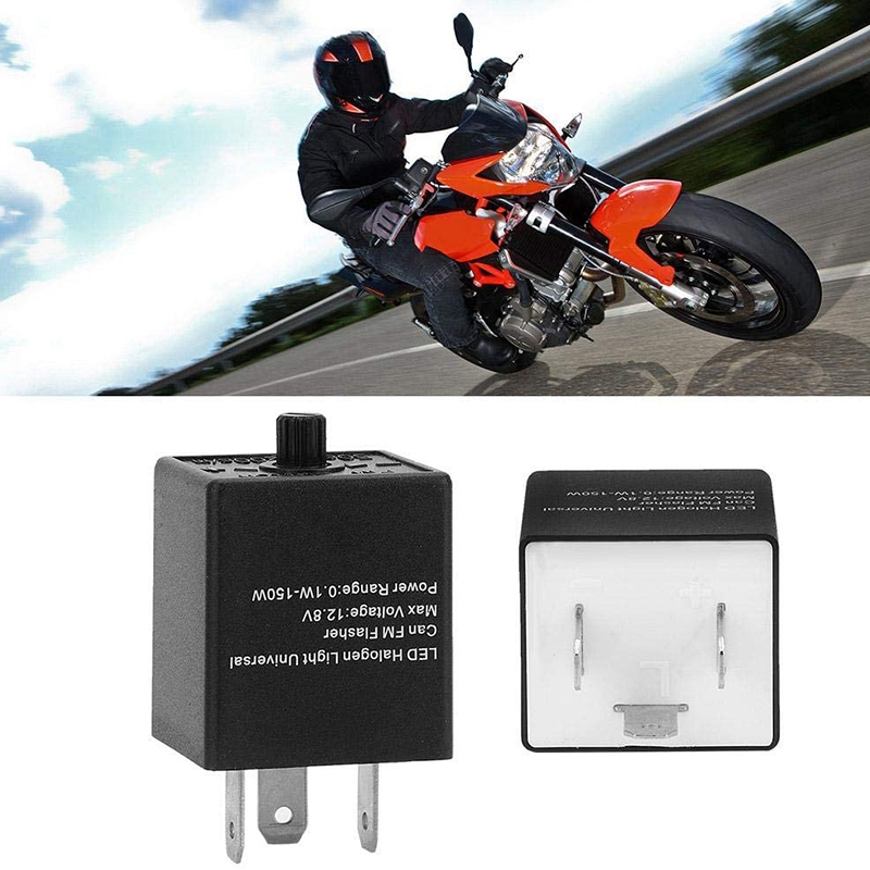 LED Flasher Relay, 12V 3-PIN Adjustable LED Flasher Relay Turn Signal ...