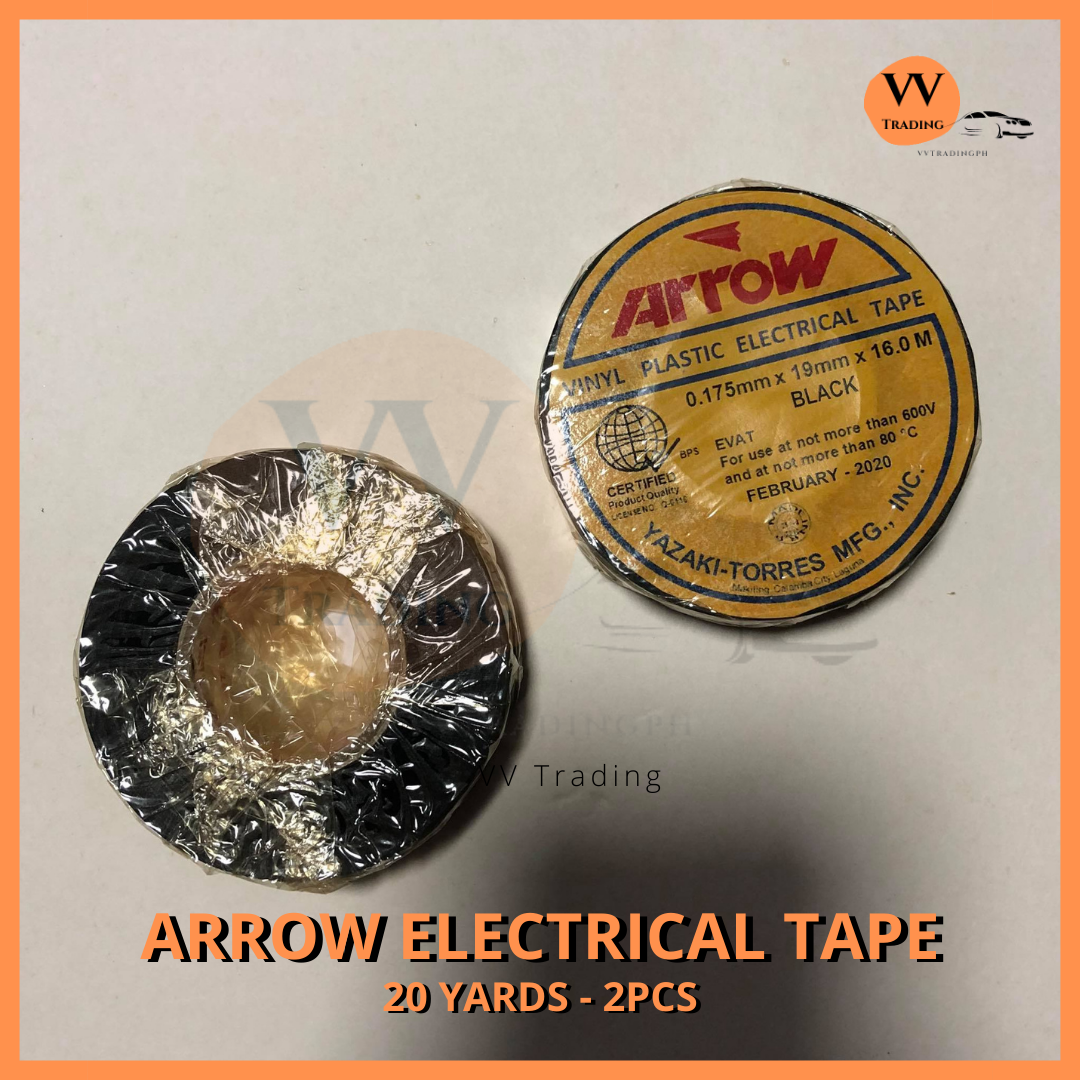 ARROW BLACK Electrical Tape (20 YARDS) 0.175mm x 19mm x 16.0M | Lazada PH