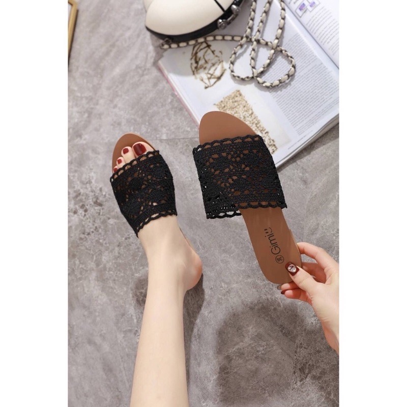 [LIN] Sandals Shoes Best Seller - Ribs Erin Korean Flat Sandals GIVI ...
