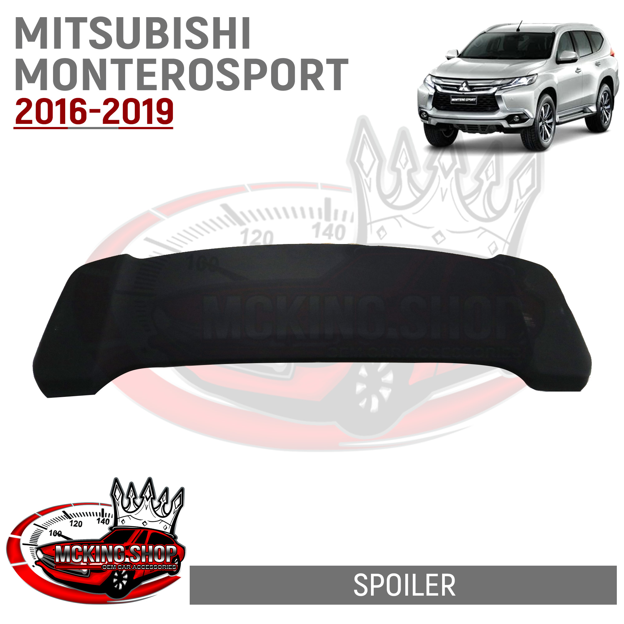 Mitsubishi Montero 2016-2019 Rear Spoiler (Matte Black Finished ...