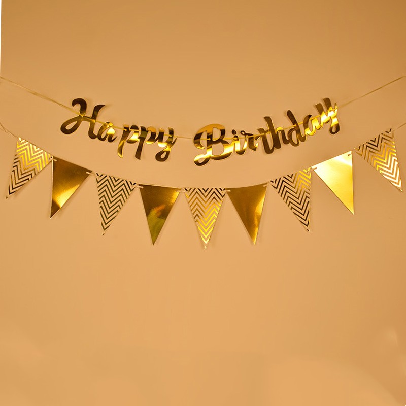 Party Supplies Triangle Banner Flags Happy Birthday Banner Birthday ...