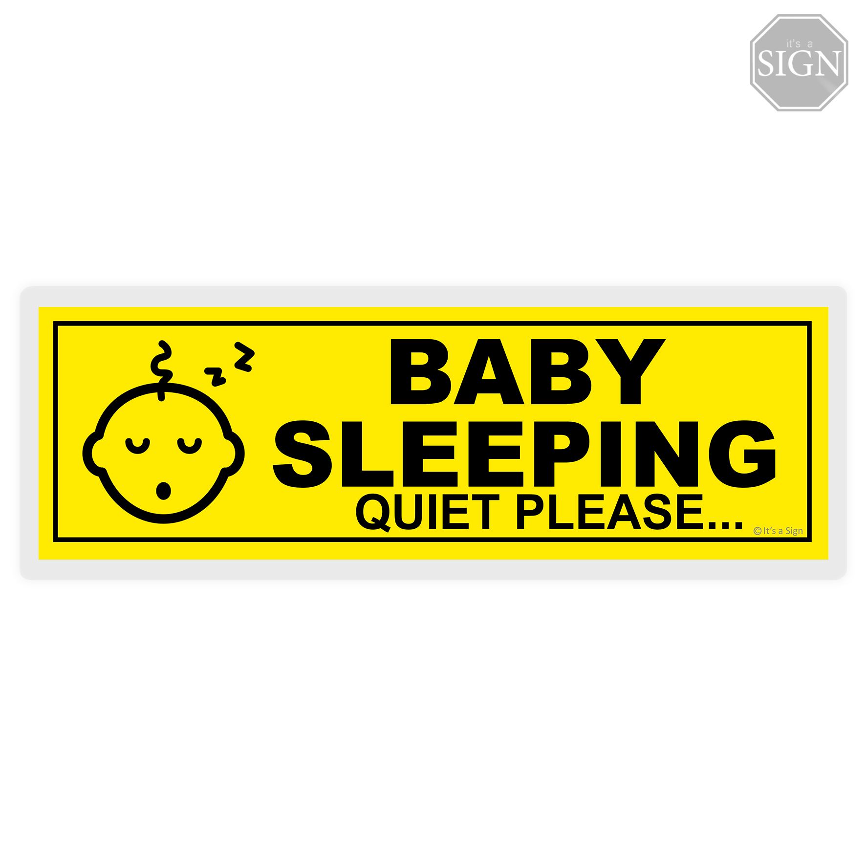 Baby Sleeping Quiet Please Sign - Laminated Signage Label - 4 x 11 ...
