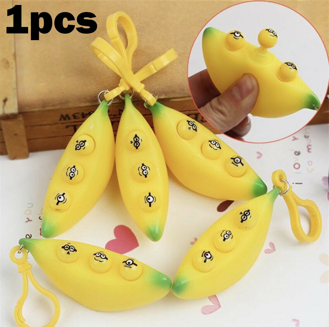 Banana Popper Anti-Anxiety Stress Toy Autism ADHD Fidget Squeeze Pop ...