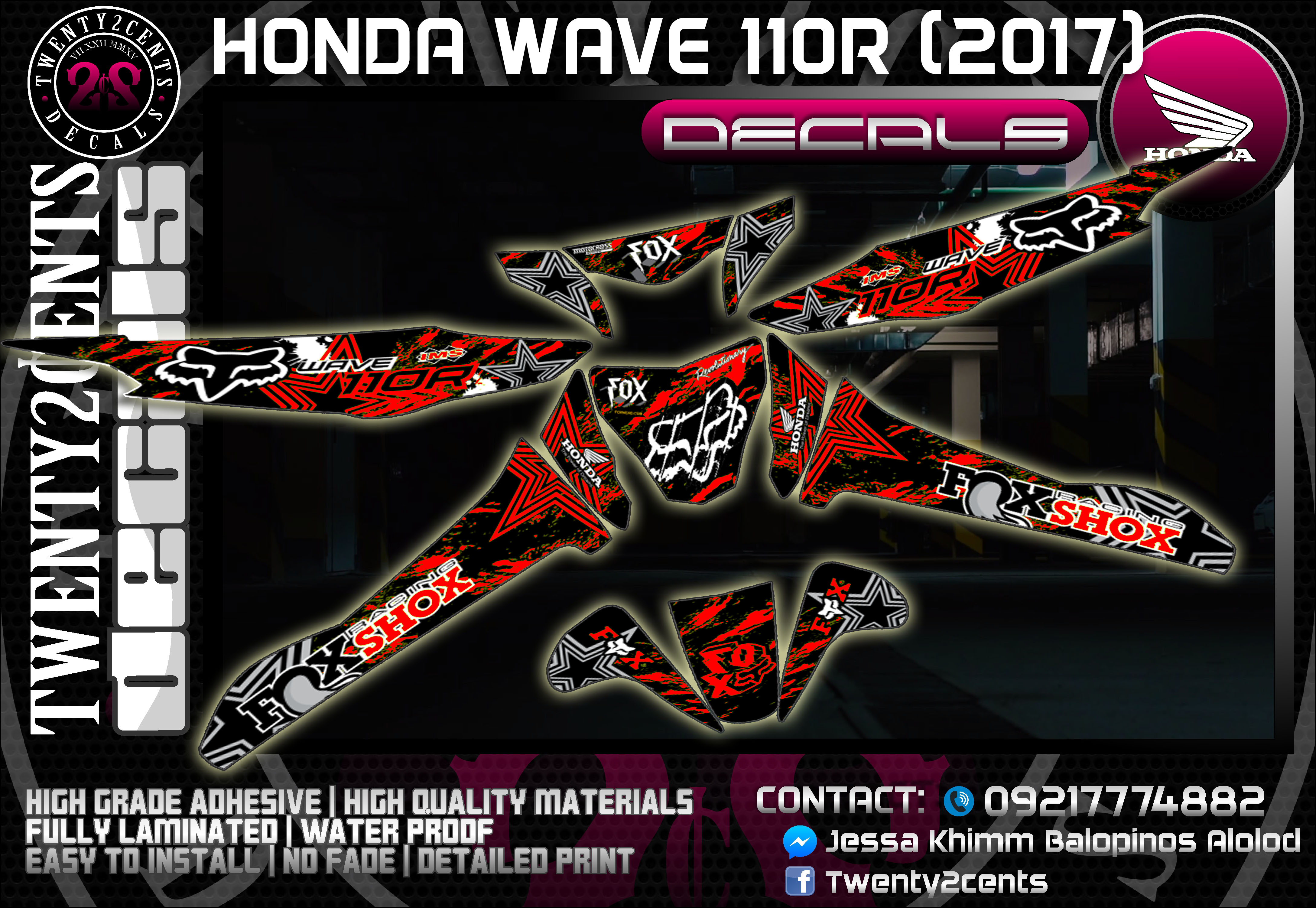 honda wave 110r decals / sticker racing fox orange | Lazada PH