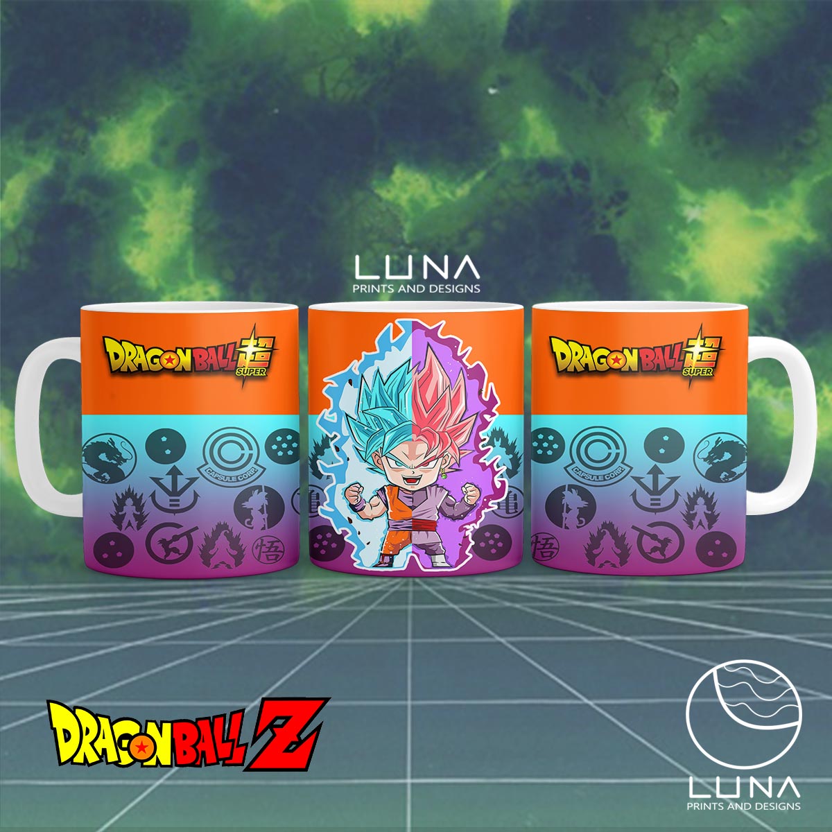Dragon Ball Chibi Coffee Mug Collection (Goku, Beerus, Brolly, Cell ...