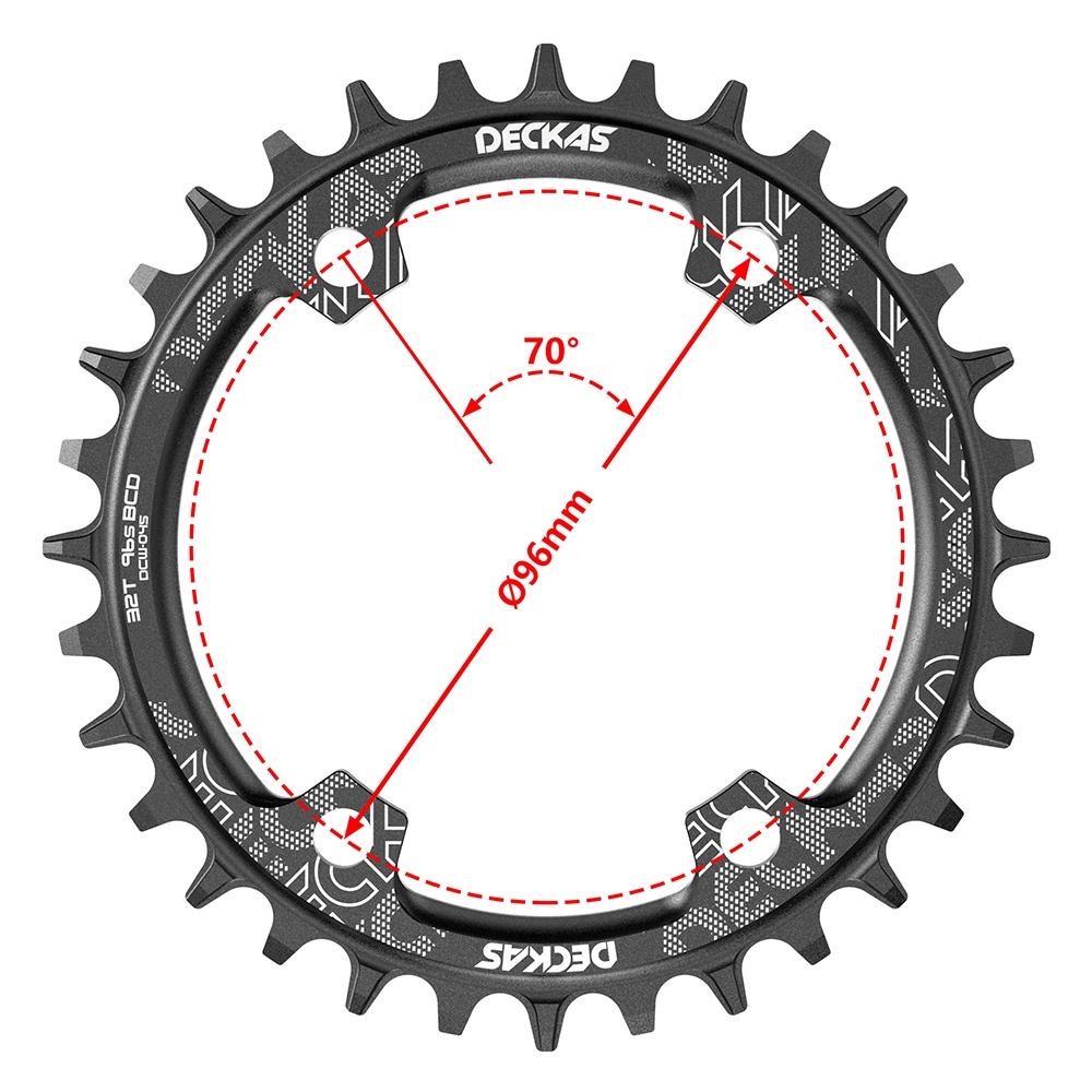 DECKAS Chainring 96bcd Asymmetrical Oval Round Mountain Bike Narrow Wide Chainring 38T 36T 34T ...