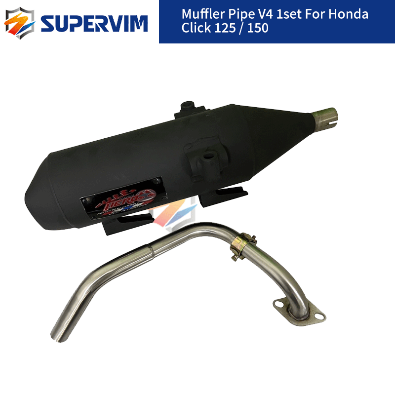 Supervim Motorcycle Muffler Pipe V4 1set For Honda Click 125 / 150 ...