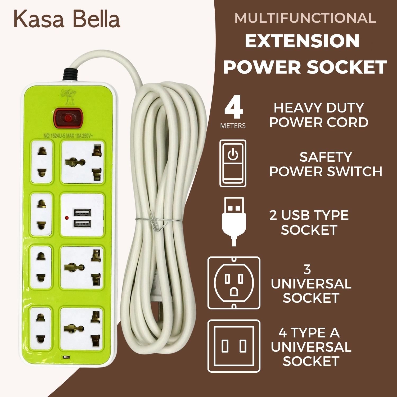 Kasa Bella - Power Extension Cord with USB Port Charger ( 5V 1A- 2.1A ...