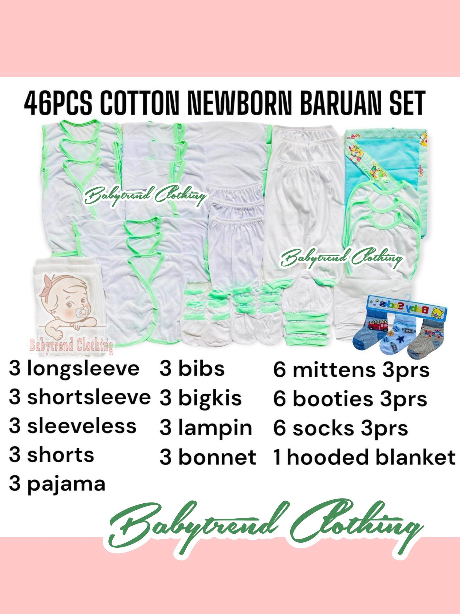 46pcs Cotton Newborn Baruan Set 8colors available | Lazada PH