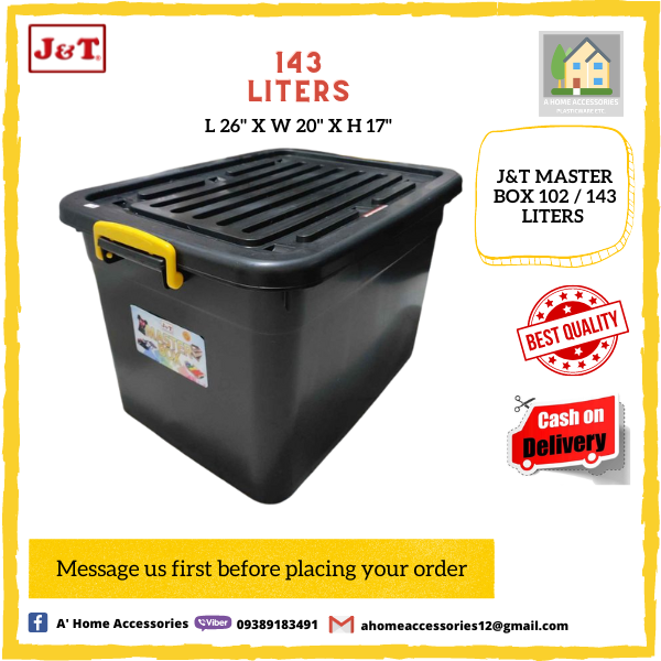 J&T Master Box Plastic Storage Box Organizer 102 Liters and 143 Liters ...