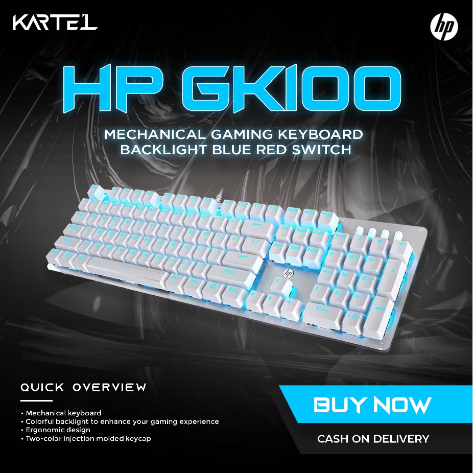 HP GK100 Real Mechanical Keyboard Wired Mixed Backlight Gaming Keyboard ...