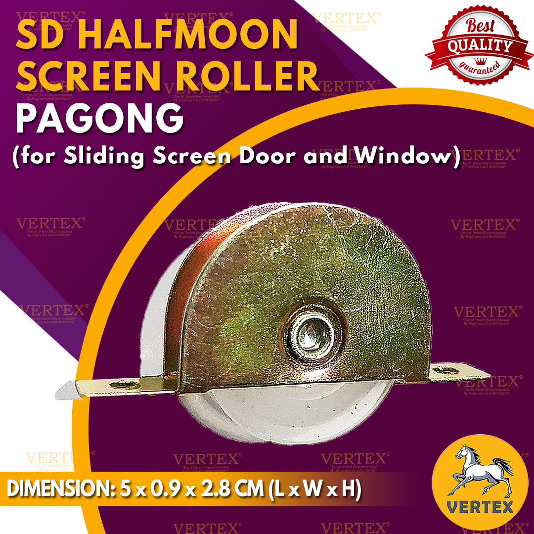 VERTEX SD Halfmoon Screen Roller PAGONG (for Sliding Screen Door and ...