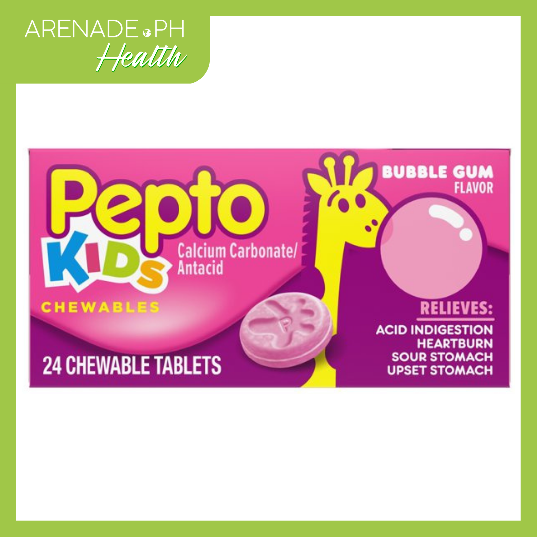 Pepto Kids | Chewables Calcium Carbonate/Antacid Bubble Gum Flavor (24 ...