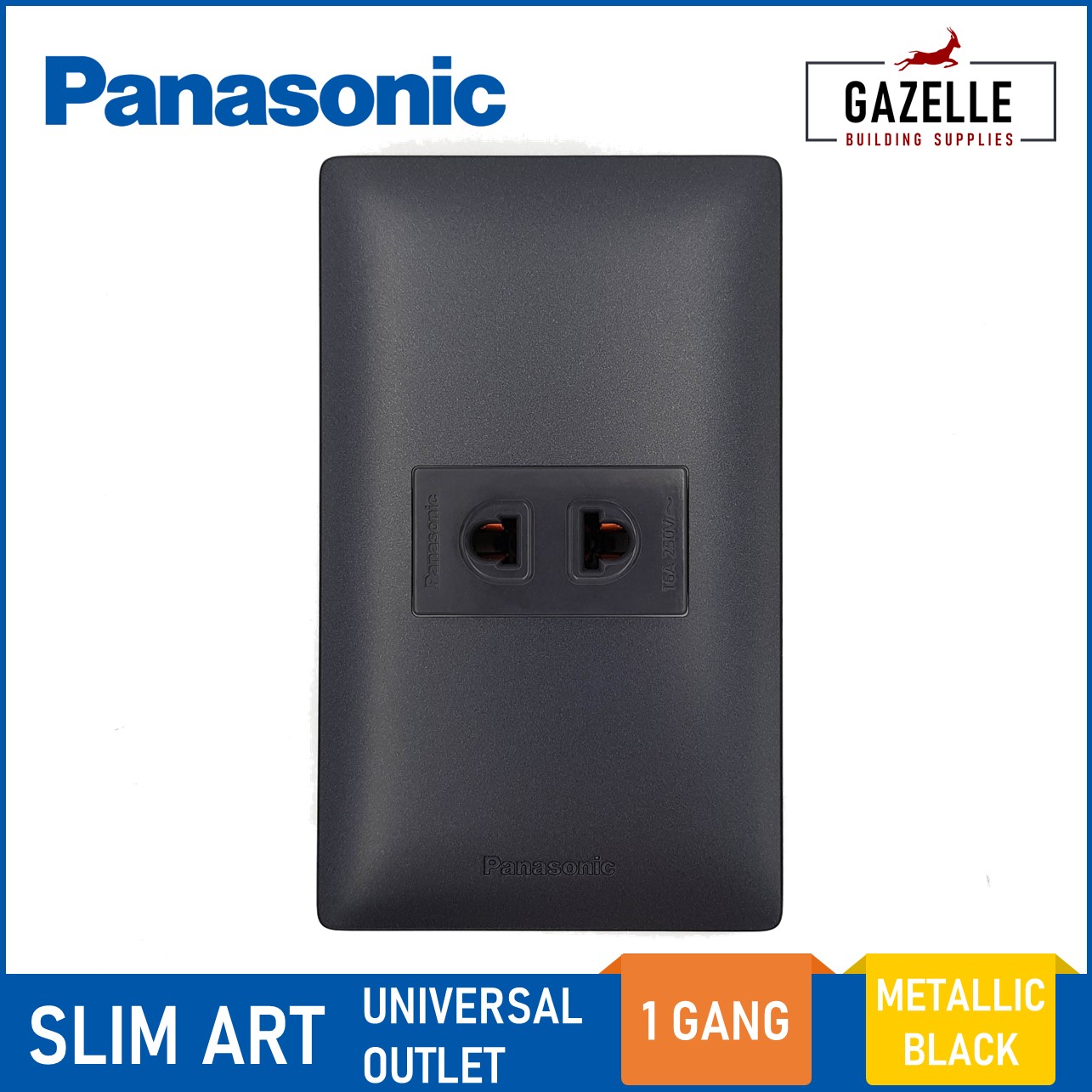 Panasonic Slim Art Universal Outlet - 1 Gang (Snow White / Metallic ...