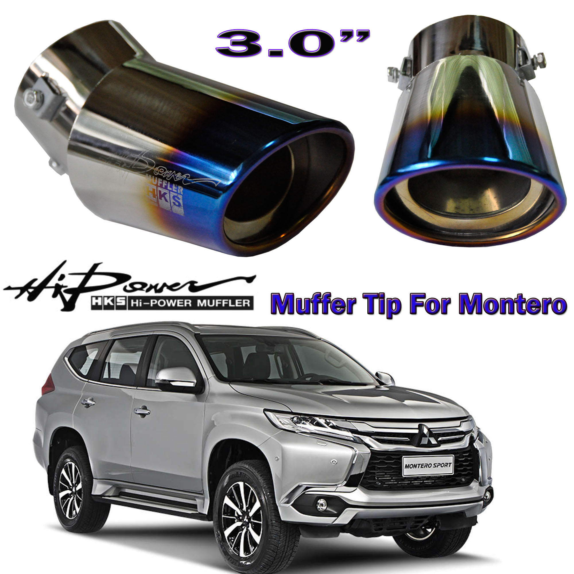 Mitsubishi Montero Sport HKS 3" MUFFLER TIP Curved Car Universal Burned ...