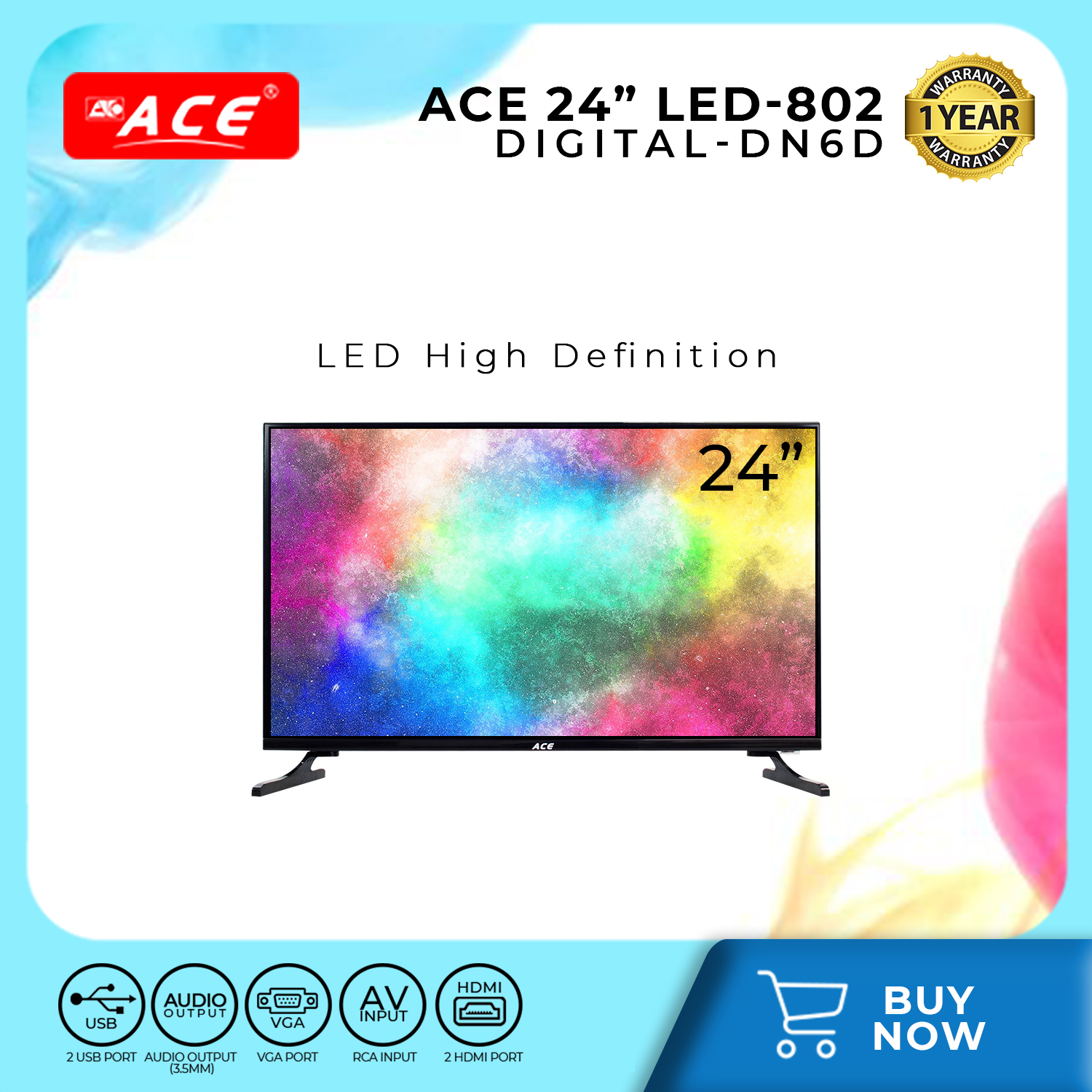 ACE 24" ISDB-T Digital- DN6D Slim LED TV | Lazada PH