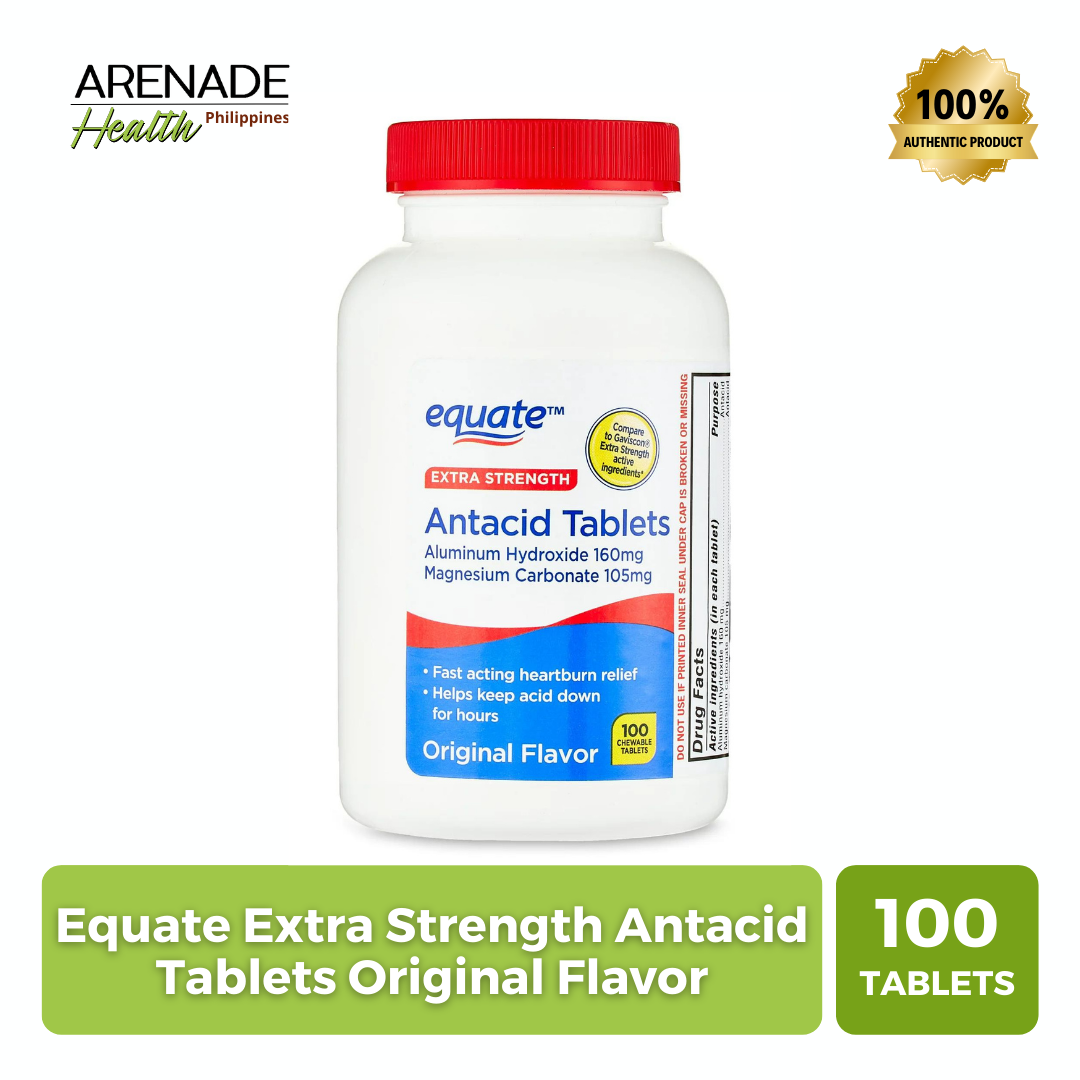 Equate Extra Strength Antacid Tablets Original Flavor 100 Chewable ...