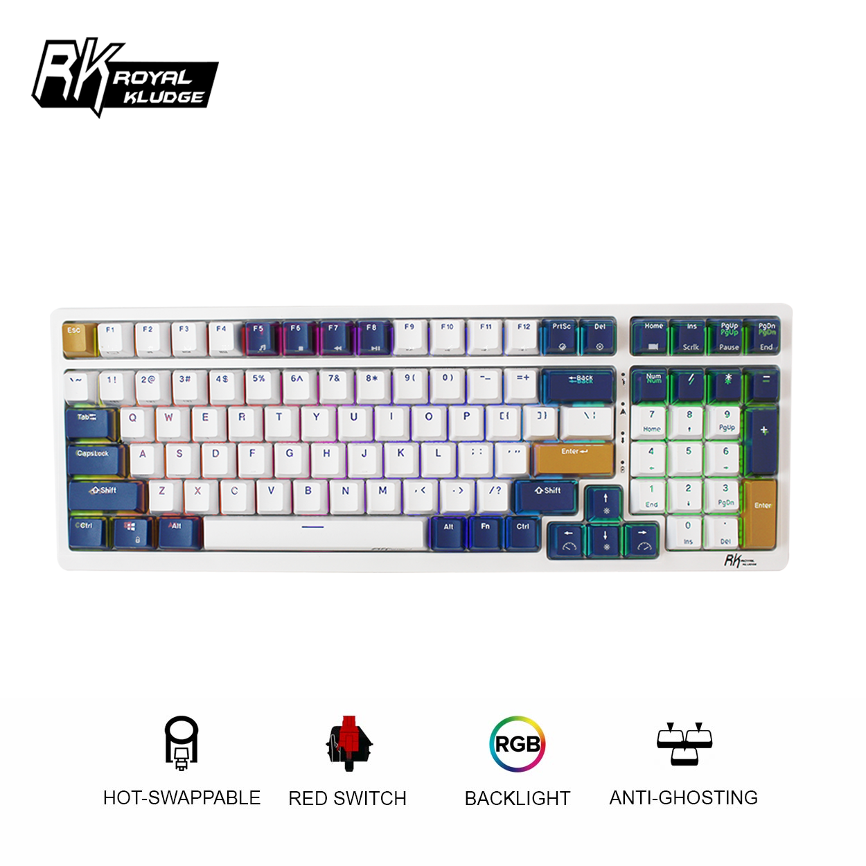 RK Royal Kludge RK98 96% Limited Edition Wireless Keyboard Tri-Mode ...