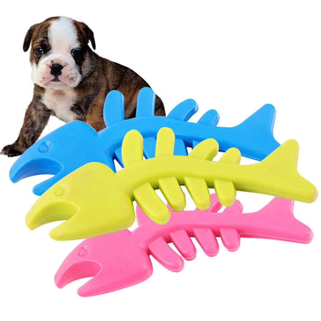 P-067 FISHBONE Pet Toy Dog Fish Bone Toy Supplies Rubber Thorn Bone ...