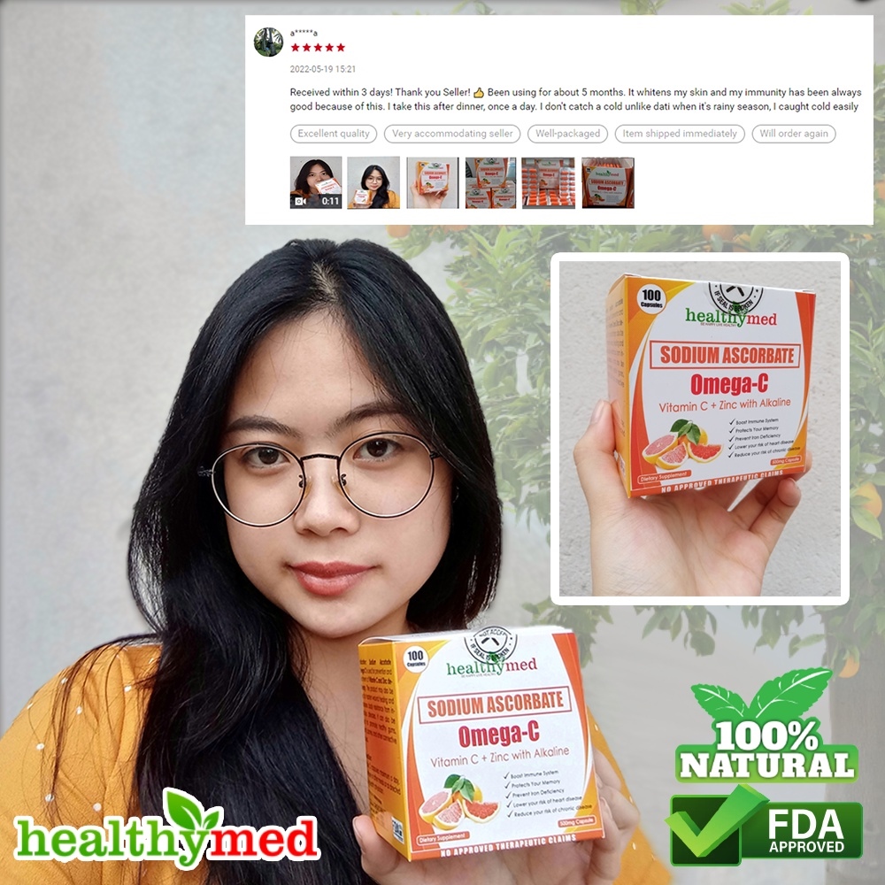 Healthymed Sodium Ascorbate Omega C - Vitamin C + Zinc with Alkaline ...