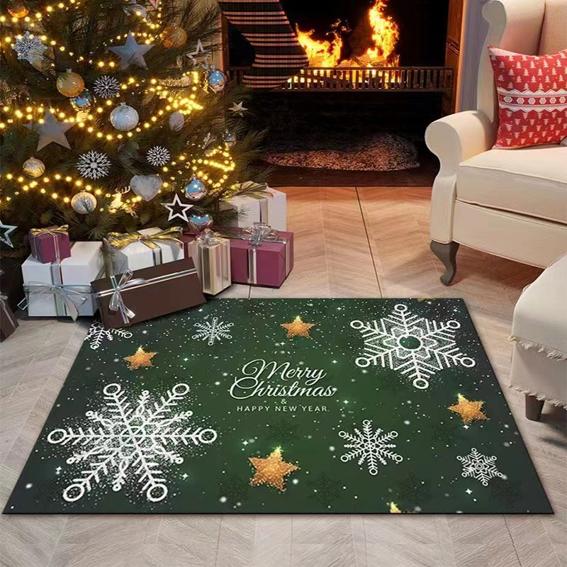 80*120CM Christmas Mat Living Room Bedroom Carpet Christmas Eve ...