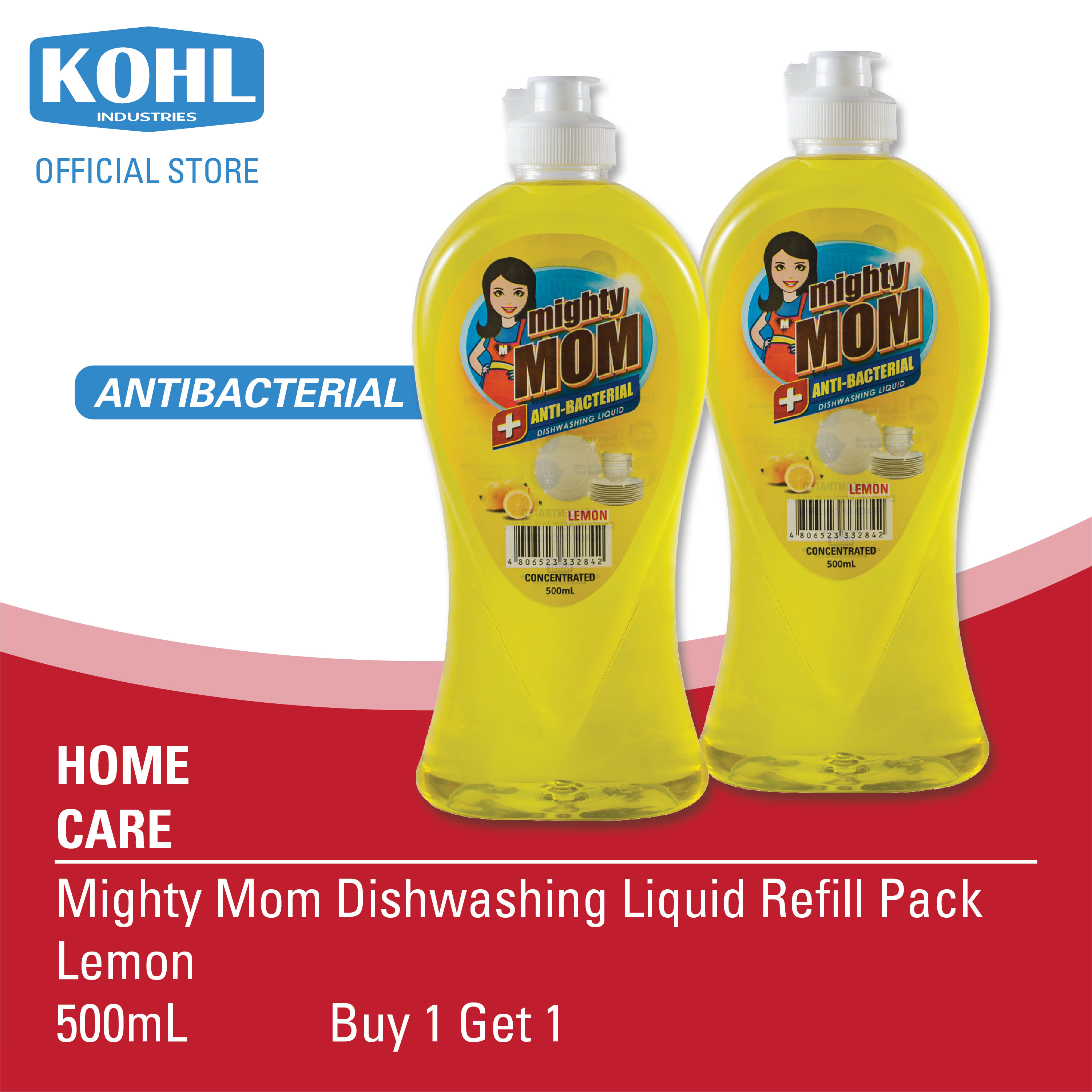 500mL Mighty Mom Antibacterial Dishwashing Liquid - Lemon | Lazada PH