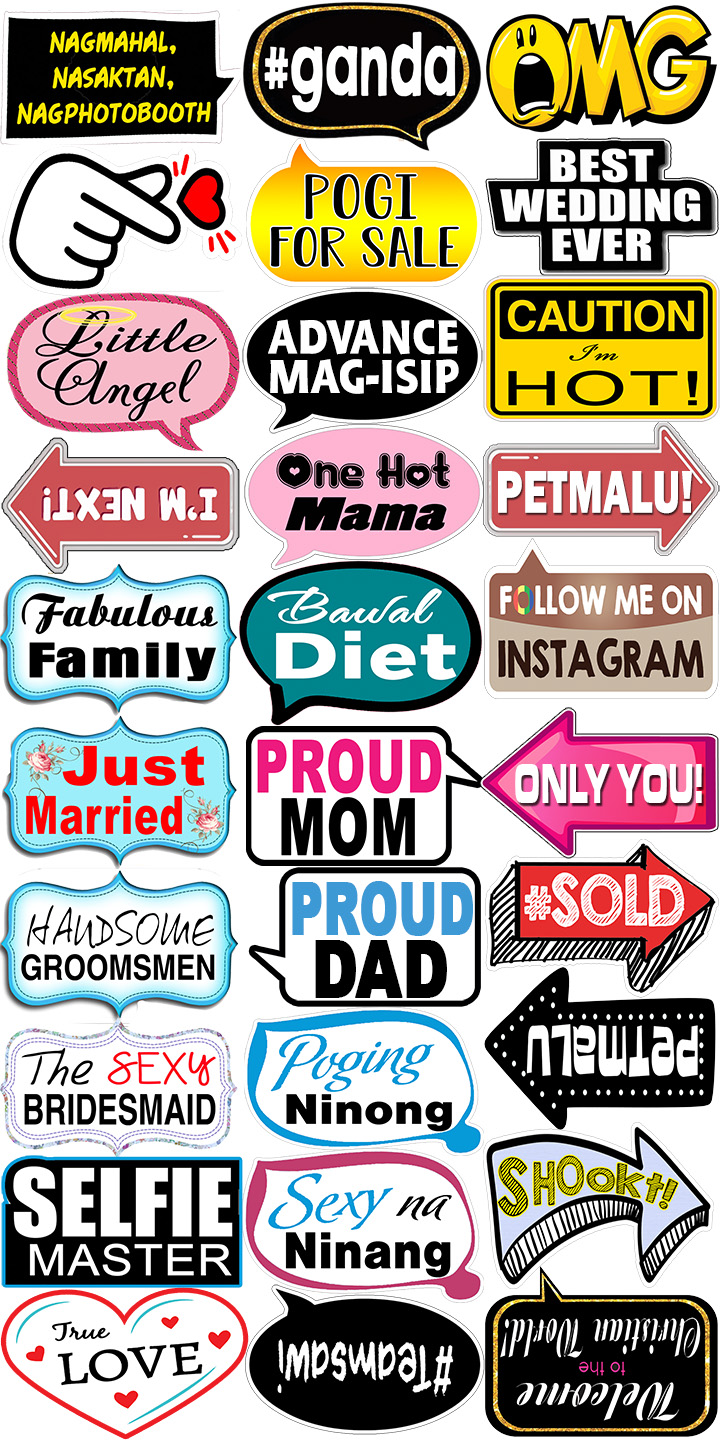 Photobooth props set on 3mm sintraboard | Lazada PH