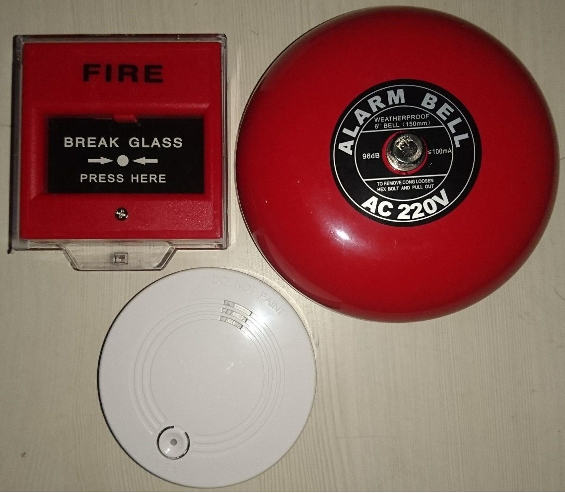 Fire Alarm Bell 6in 220V & Break Glass / Call Point / Manual Push ...