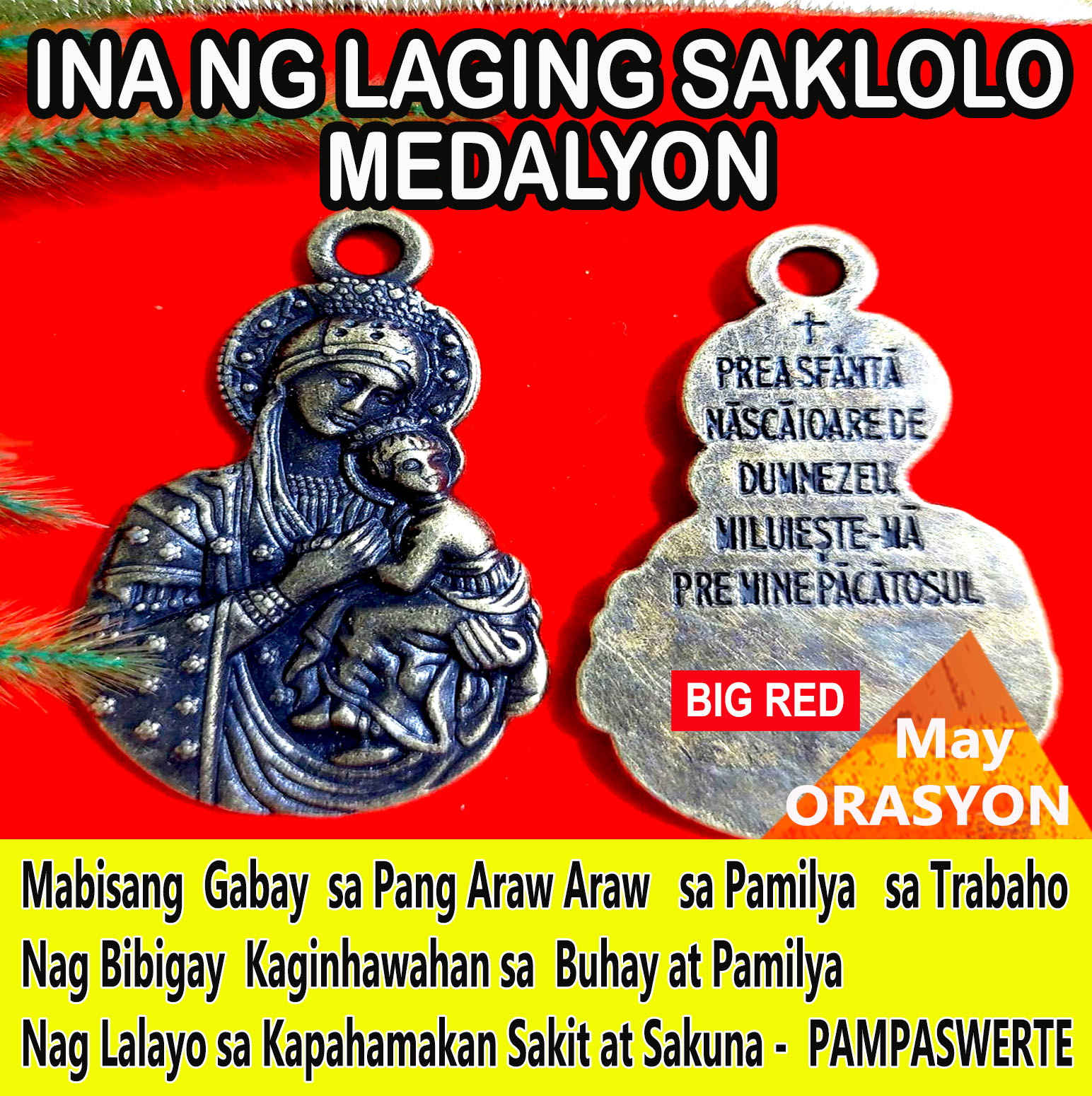 BLESSED Mother of Perpetual Help Medallion Necklace Ina ng Laging ...